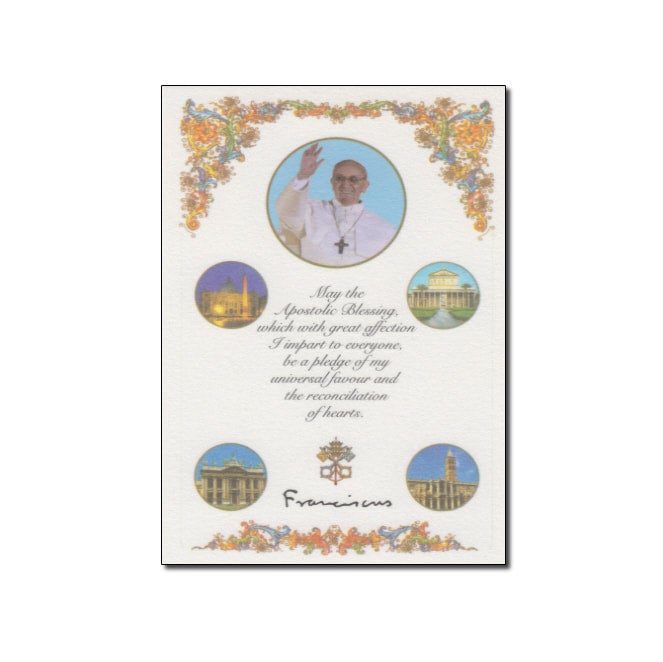 Pope Francis Blessing Parchment | Watermead Gift Shop